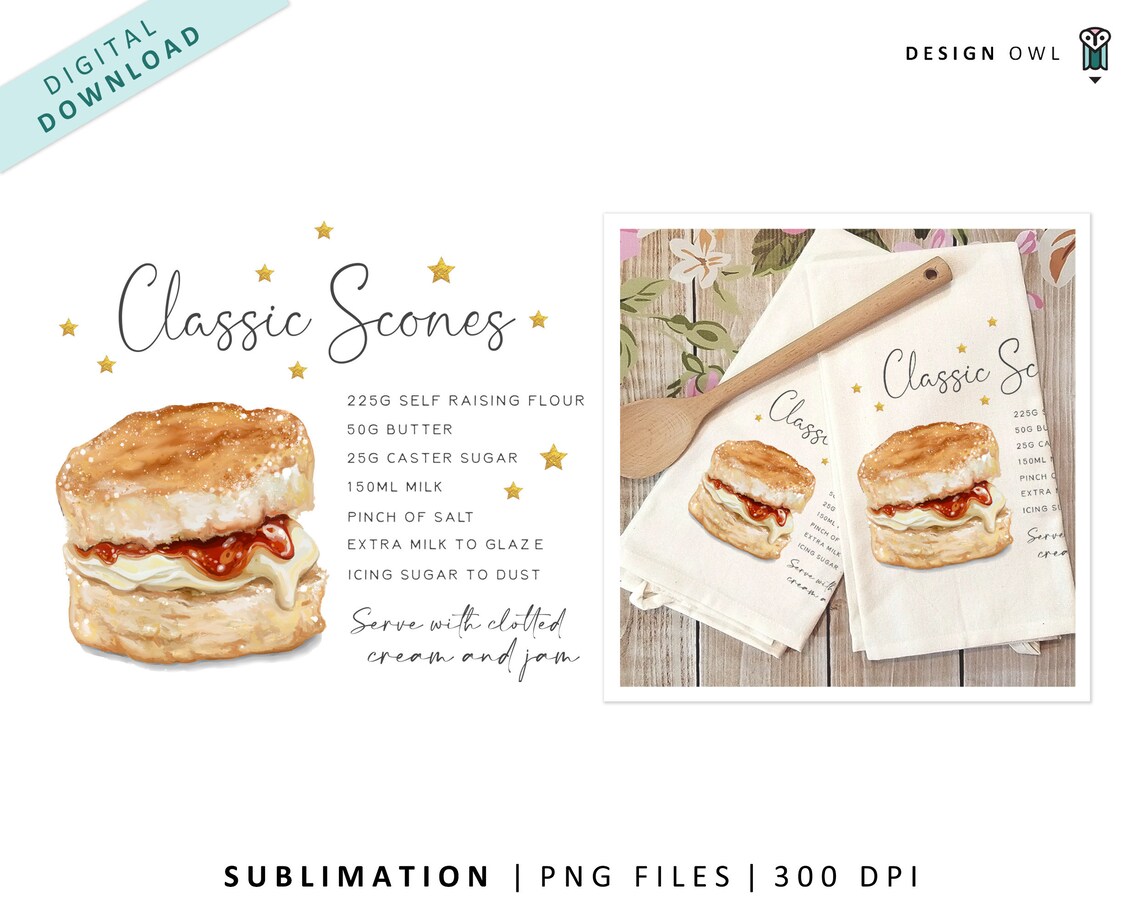 Printable Scone Illustration - Sublimation File, Digital Download ...