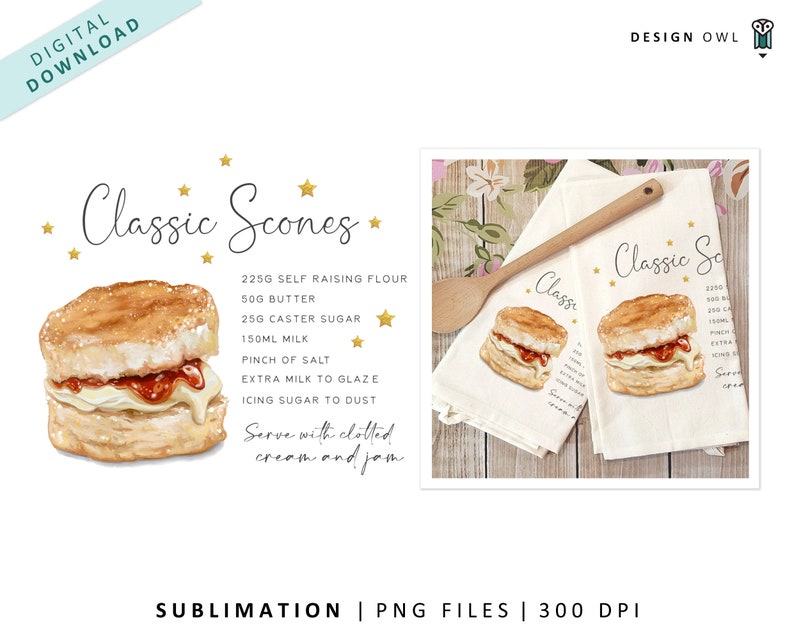 Printable Scone Illustration - Sublimation File, Digital Download ...