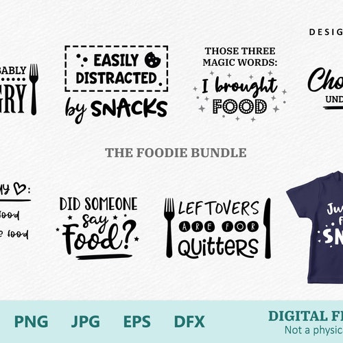 Foodie Bundle SVG Cut File Bundle Funny Food Sayings - Etsy