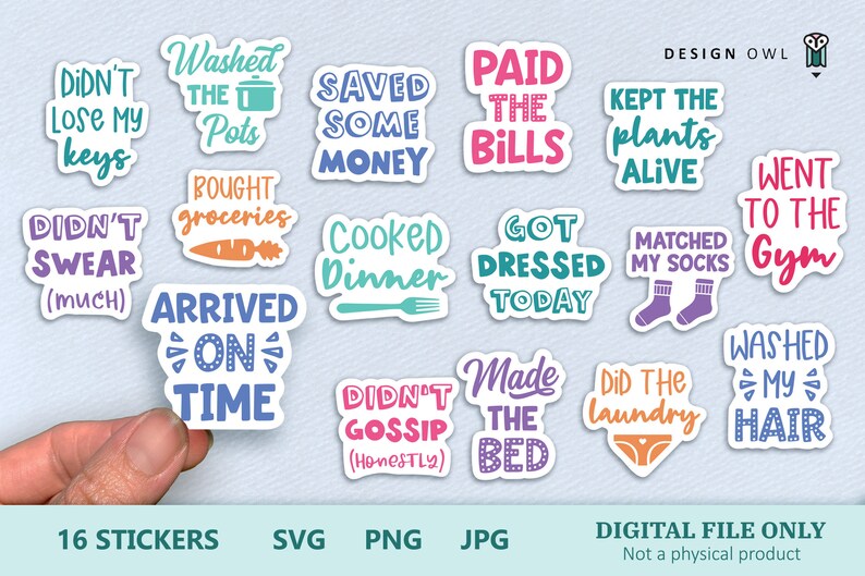 Adulting Reward Stickers Printable Stickers, Digital Download, Cricut ...