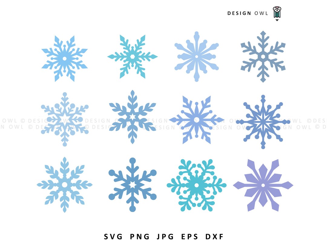 Snowflakes SVG File Bundle, Digital Download, Snowflake Clipart, Winter ...