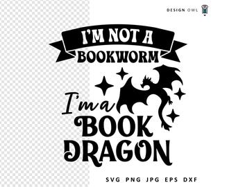 Book Dragon SVG & PNG Digital Download - Etsy