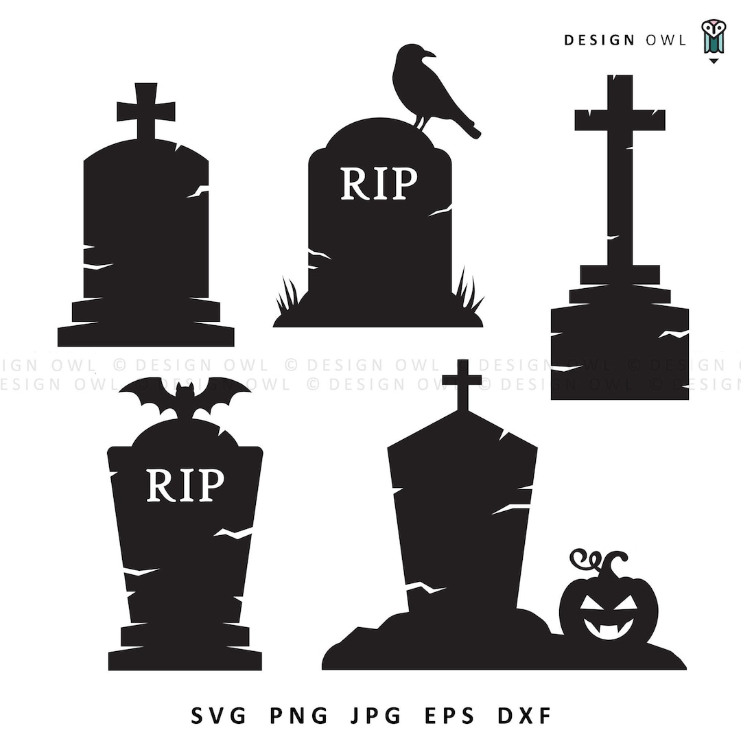 Tombstones SVG, Graveyard Clipart, Halloween Cut Files, Gravestone ...
