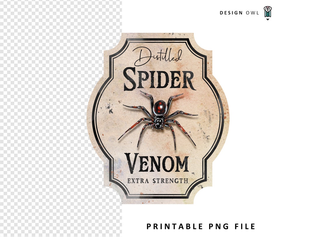 Apothecary Label - Printable Stickers, Digital Download, Spider Venom ...