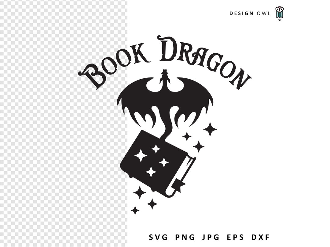 Book Dragon SVG File, Digital Download, Reading SVG, Bookworm Shirt ...