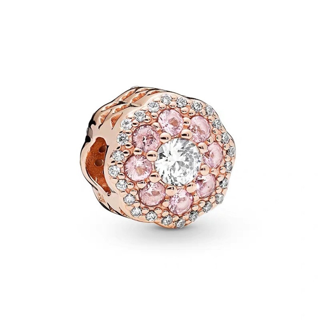 Pandora Ale Met R Rose Pink Sparkle Flower Charm - Etsy