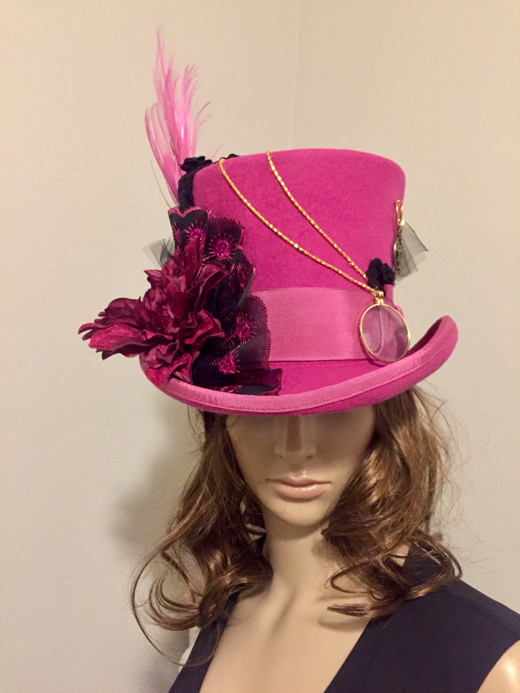 Pink Top Hat (alice in Wonderland) Size Small - Etsy
