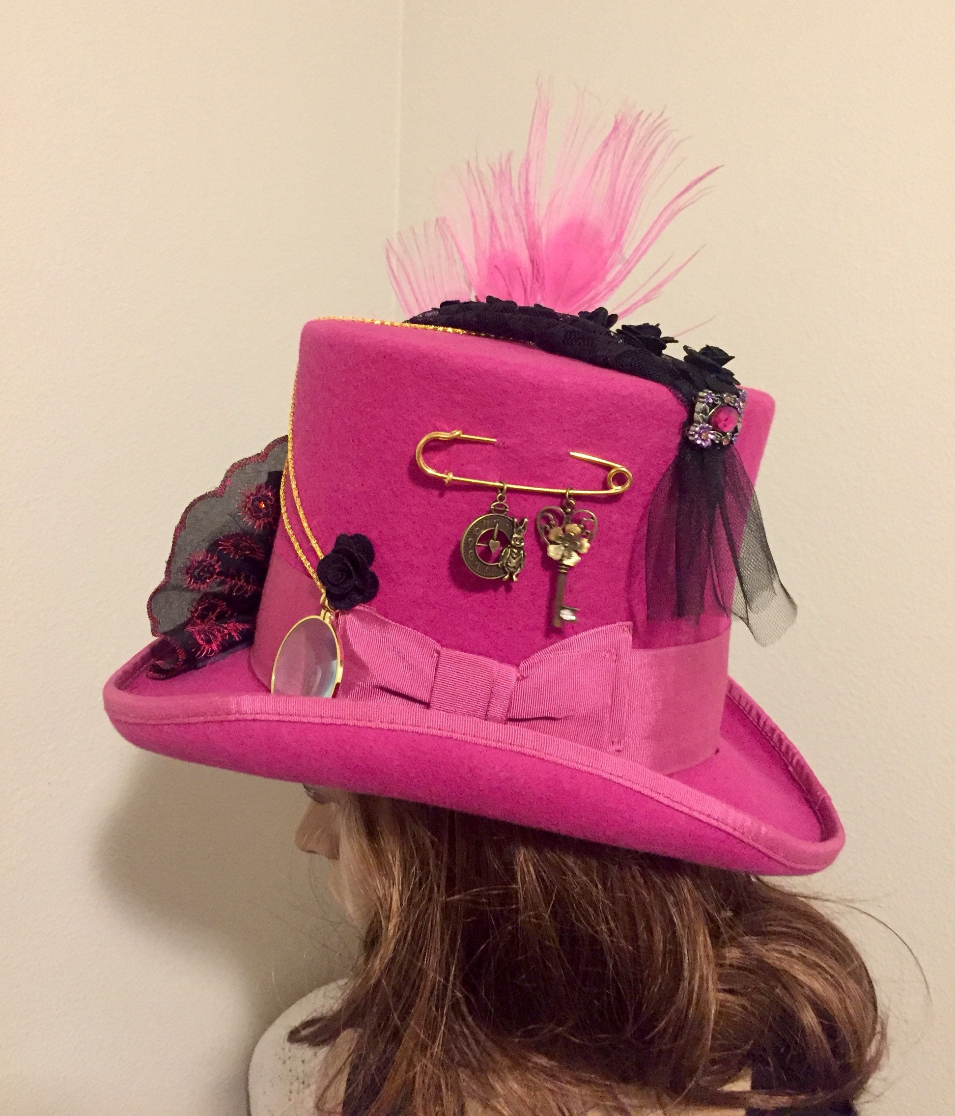 Pink Top Hat (alice in Wonderland) Size Small - Etsy