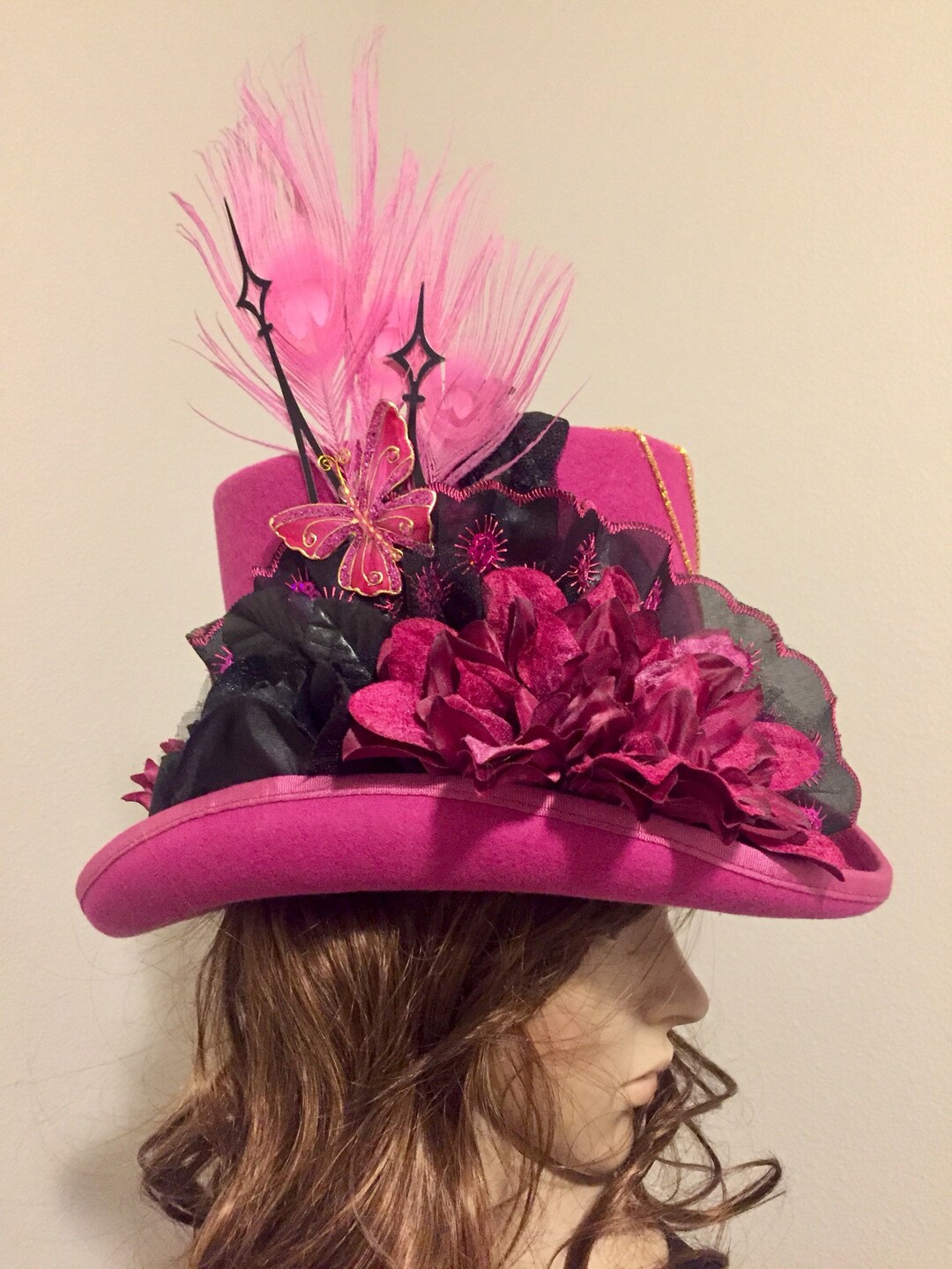 Pink Top Hat (alice in Wonderland) Size Small - Etsy