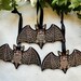 Brown Bat With Rhinestone Eyes Handpainted Wooden Folk Art Ornament - Etsy