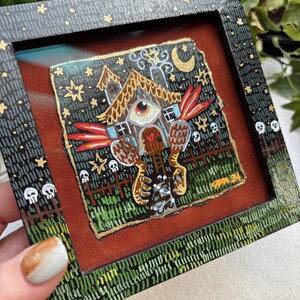 Cozy Dacha - Baba Yaga's Hut | Framed Miniature Folk Art Style Painting ...