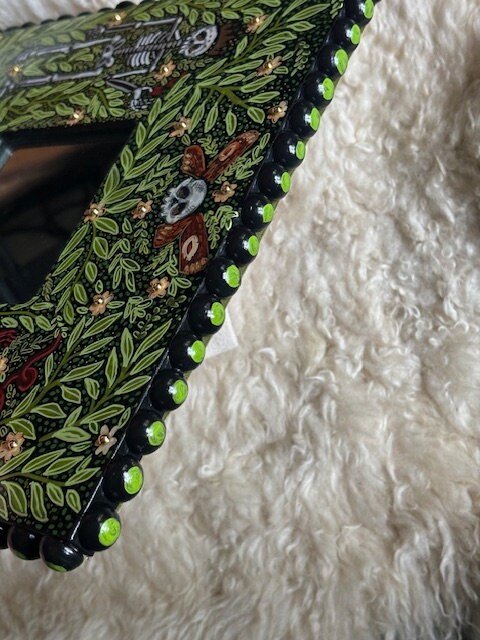 Verdant Skeletons | Hand Painted Folk Art Mirror - Etsy