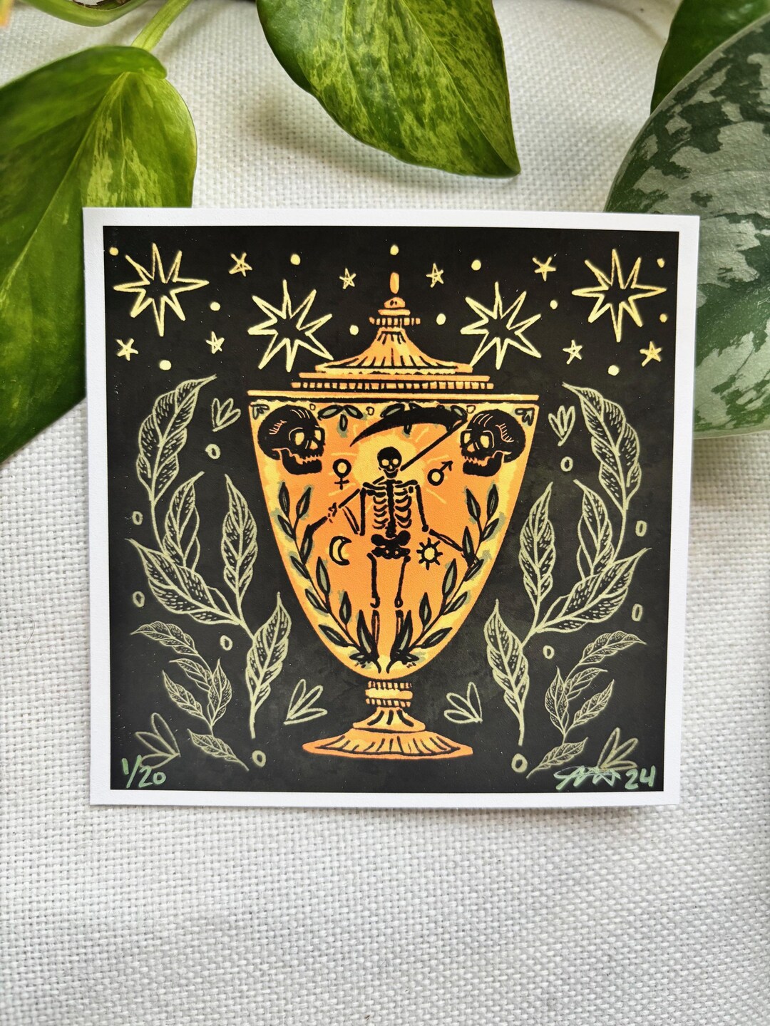 Grim Reaper Urn - Memento Mori | Limited Edition Giclee Print - Etsy