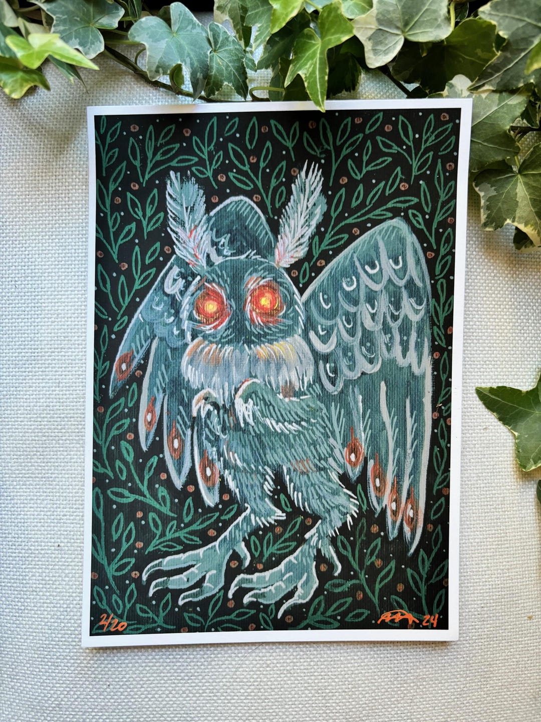 Mothman - Slavic Folklore Style | Limited Edition Giclee Reproduction ...