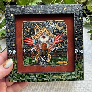 Cozy Dacha - Baba Yaga's Hut | Framed Miniature Folk Art Style Painting ...