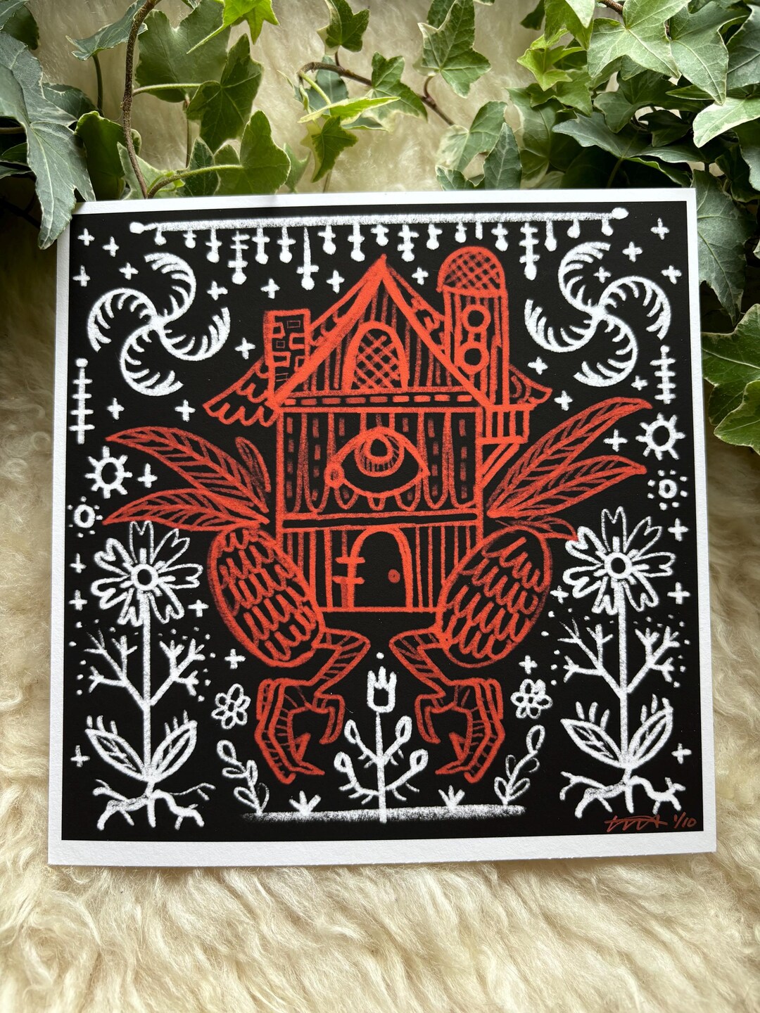 Baba Yaga Folklore Pattern | Limited Edition Miniature Giclee Print of ...
