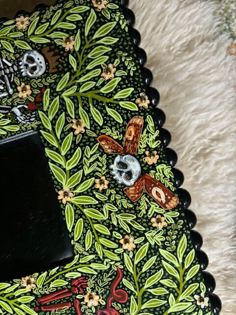 Verdant Skeletons | Hand Painted Folk Art Mirror - Etsy