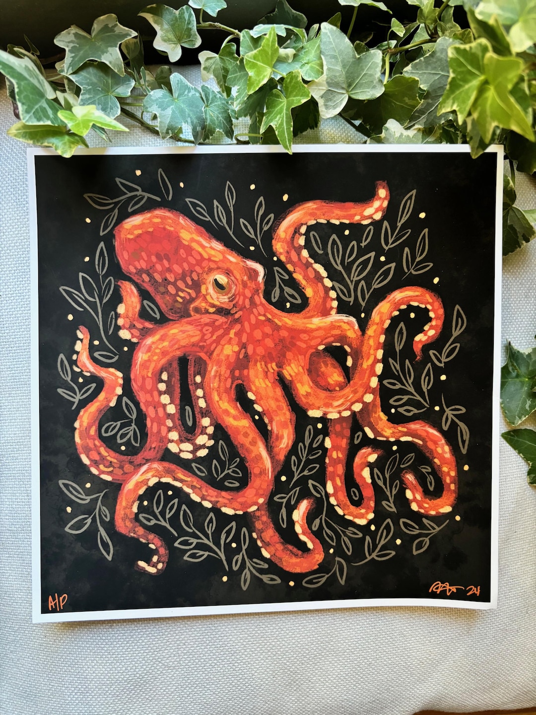 Octopus Glow | Limited Edition Giclee Reproduction Print of Digital ...
