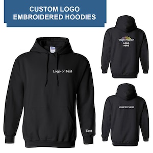 Custom Logo Hoodie Personalized Hoodie Logo or Text Custom Embroidered ...