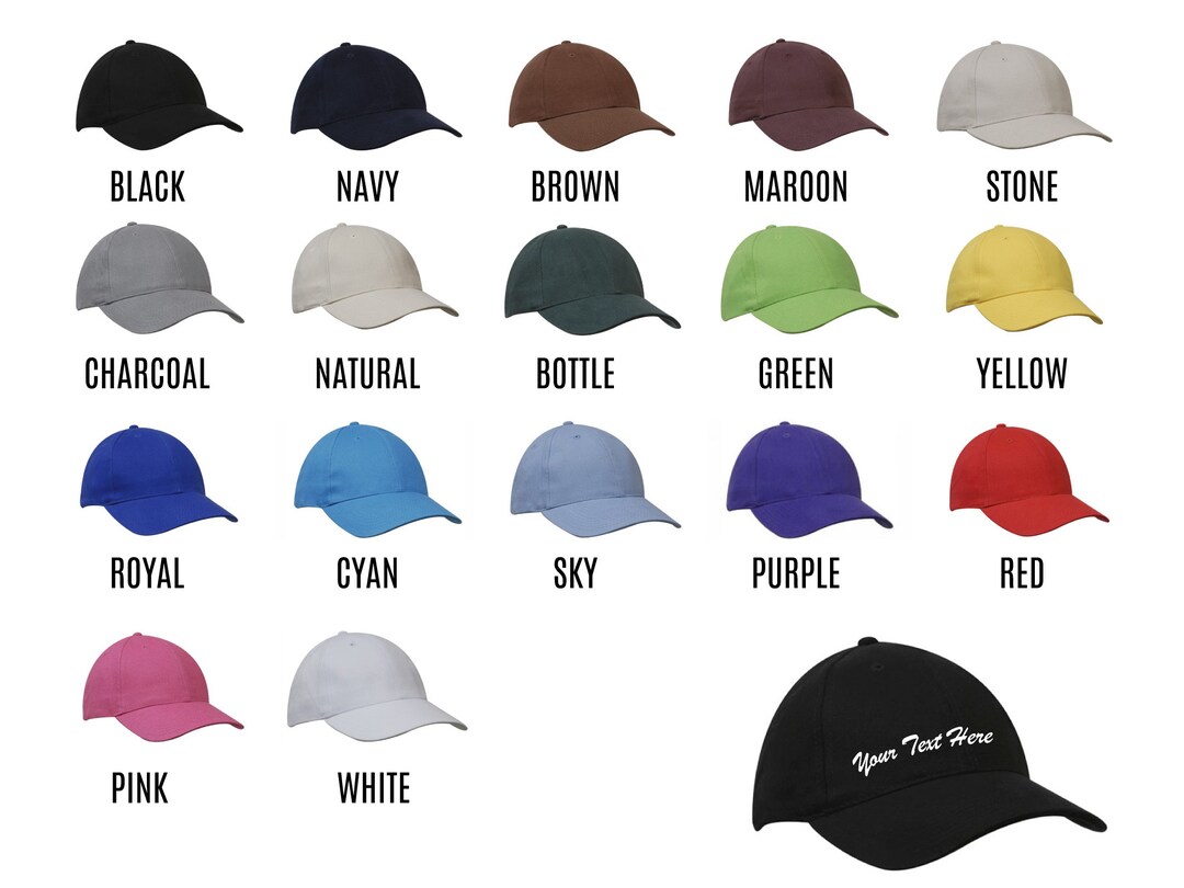 Text or Logo Hat Embroidered Hat Custom Embroidered Ball Cap Baseball ...