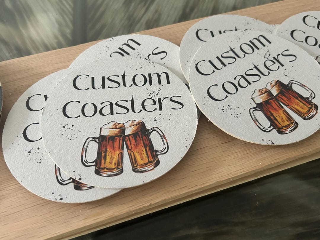 Custom Printed Pulpboard Coasters - 4in Circle Coasters - Etsy