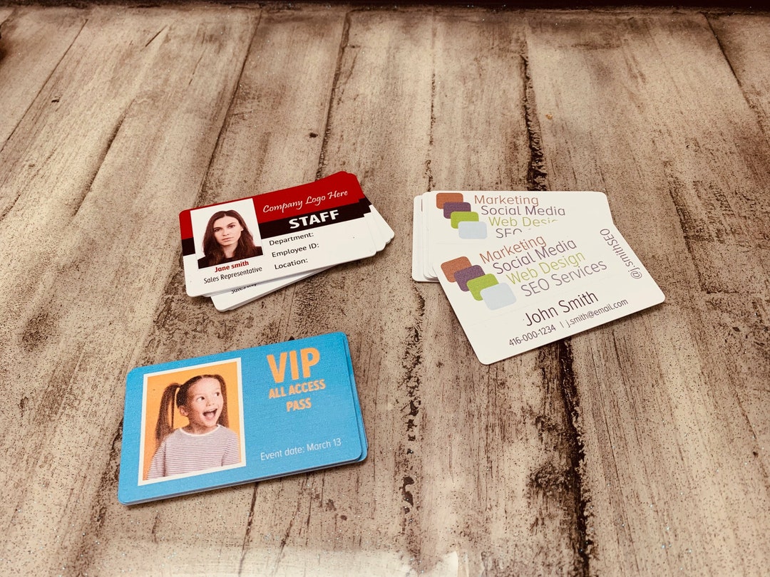 PVC Business Cards: Plastic VIP Pass, ID Card Printing (3.4x2.125in) - Etsy