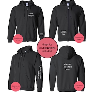 Custom Full Zip Hoodie: Personalized Logo & Graphics - Etsy Canada
