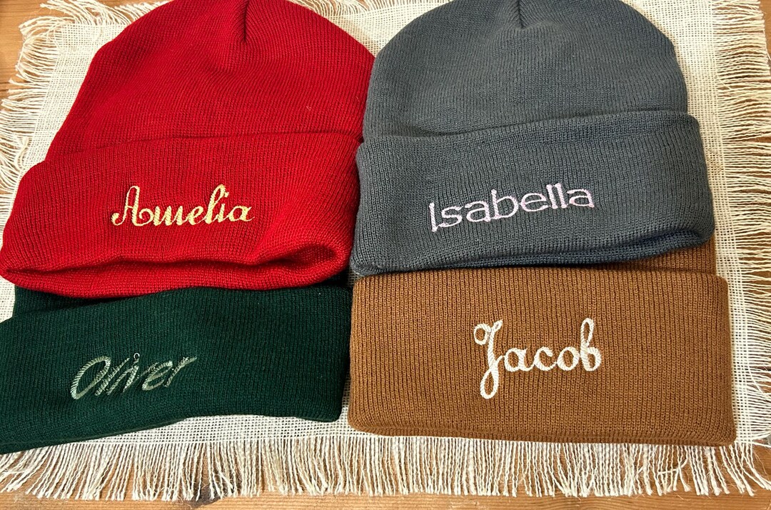 Custom Name Toque - Text Beanie - Embroidered Toque - Hats - Headwear ...