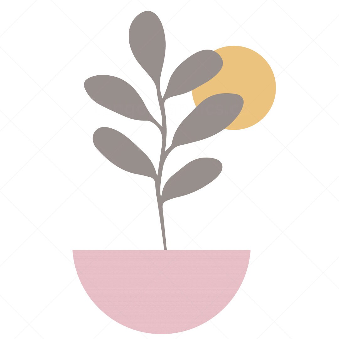 Boho - Plant - Pot - Flower Pot Sun Design - Digital File - Pdf, Svg ...