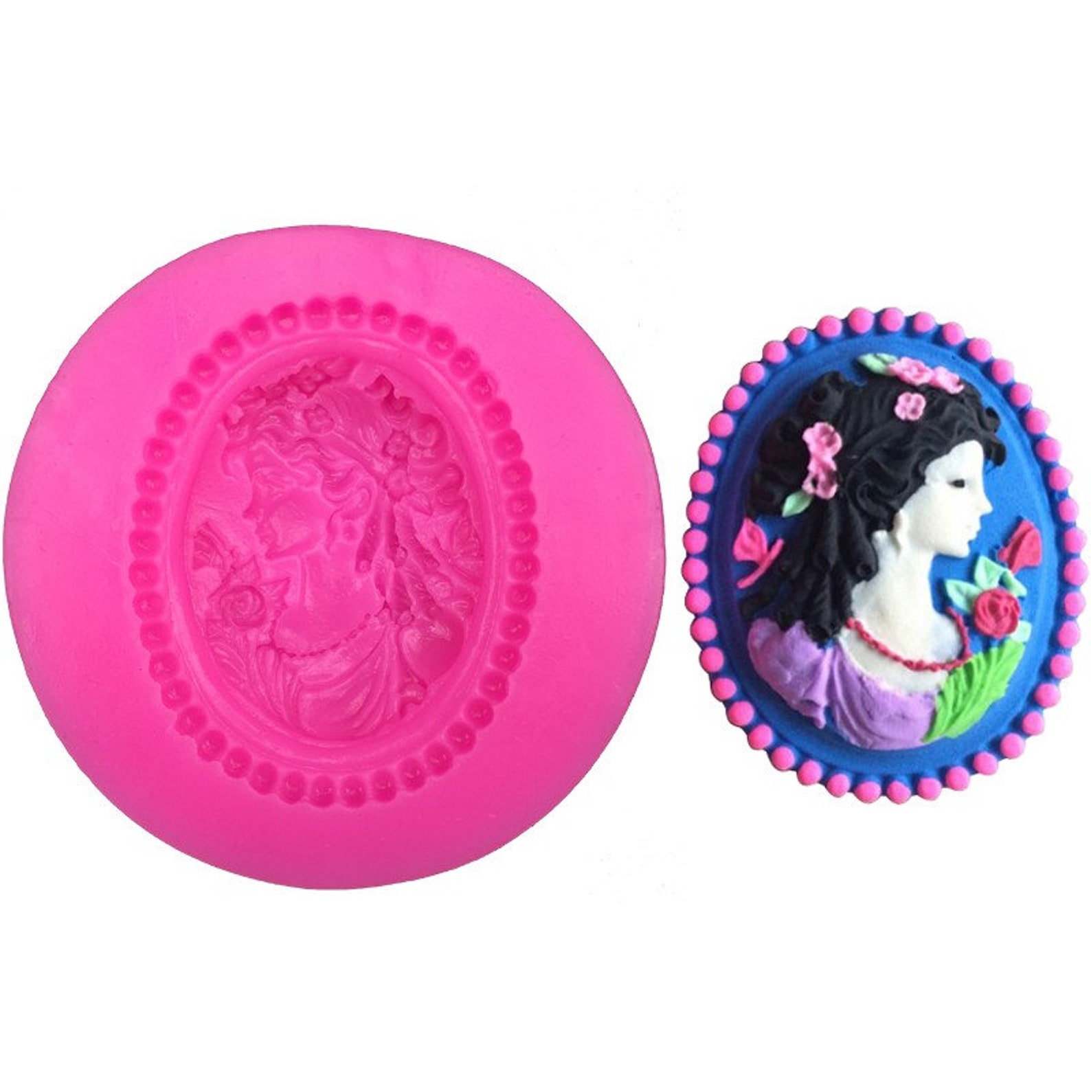 Fairy cameo Resin Cameo Black Ivory cabochon loose nymph cameo | Etsy