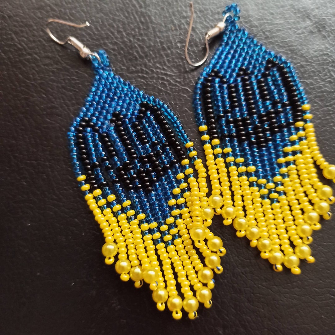 Stay With Ukraine,save Ukraine,ukraine Sellers,ukraine Flag,long Beaded ...