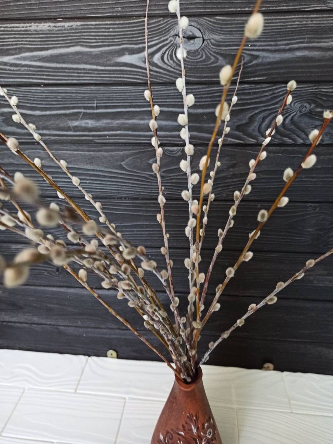 20 Dried Pussy Willow Branches.twigs Catkins,spring Decor.dried Wedding ...