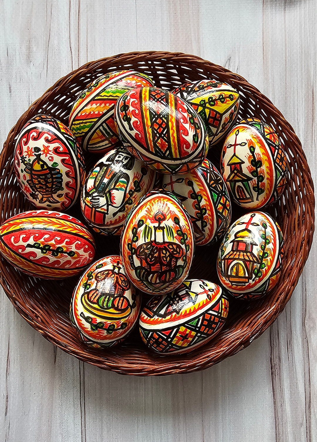 Hand Painted Egg,wooden Easter Eggs,ukrainian Pysanky Gift Ukraine,eggs ...