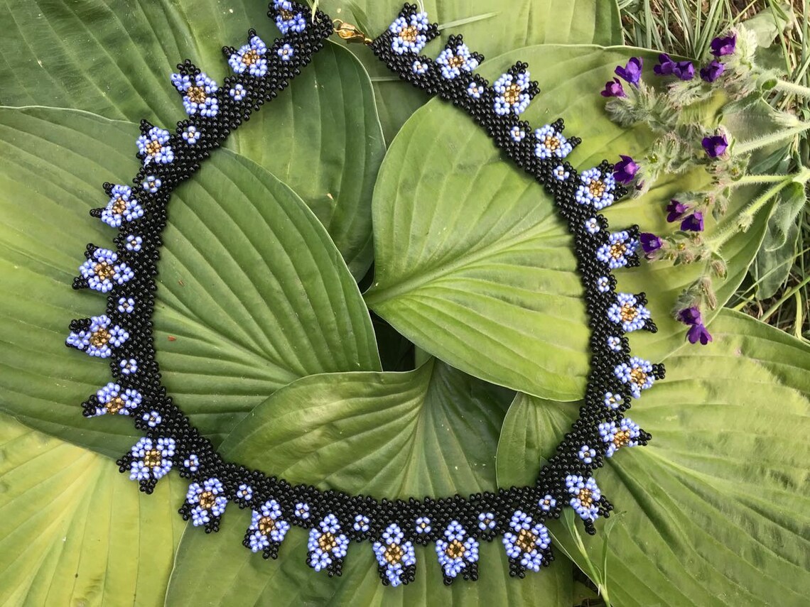 Boho Blue Necklace,christmas Gift for Mother.boho Jewelry/beaded ...