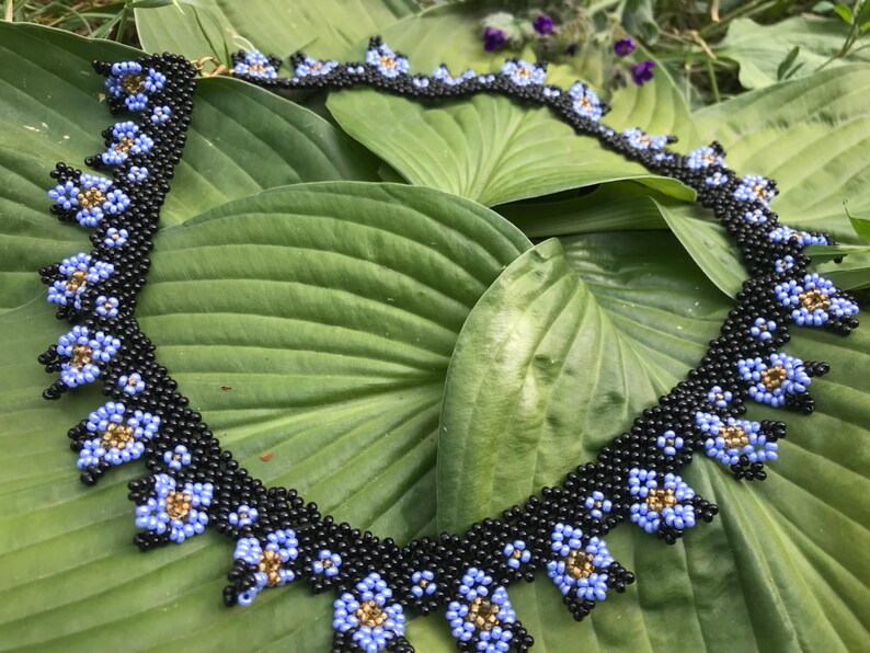 Boho Blue Necklace,christmas Gift for Mother.boho Jewelry/beaded ...