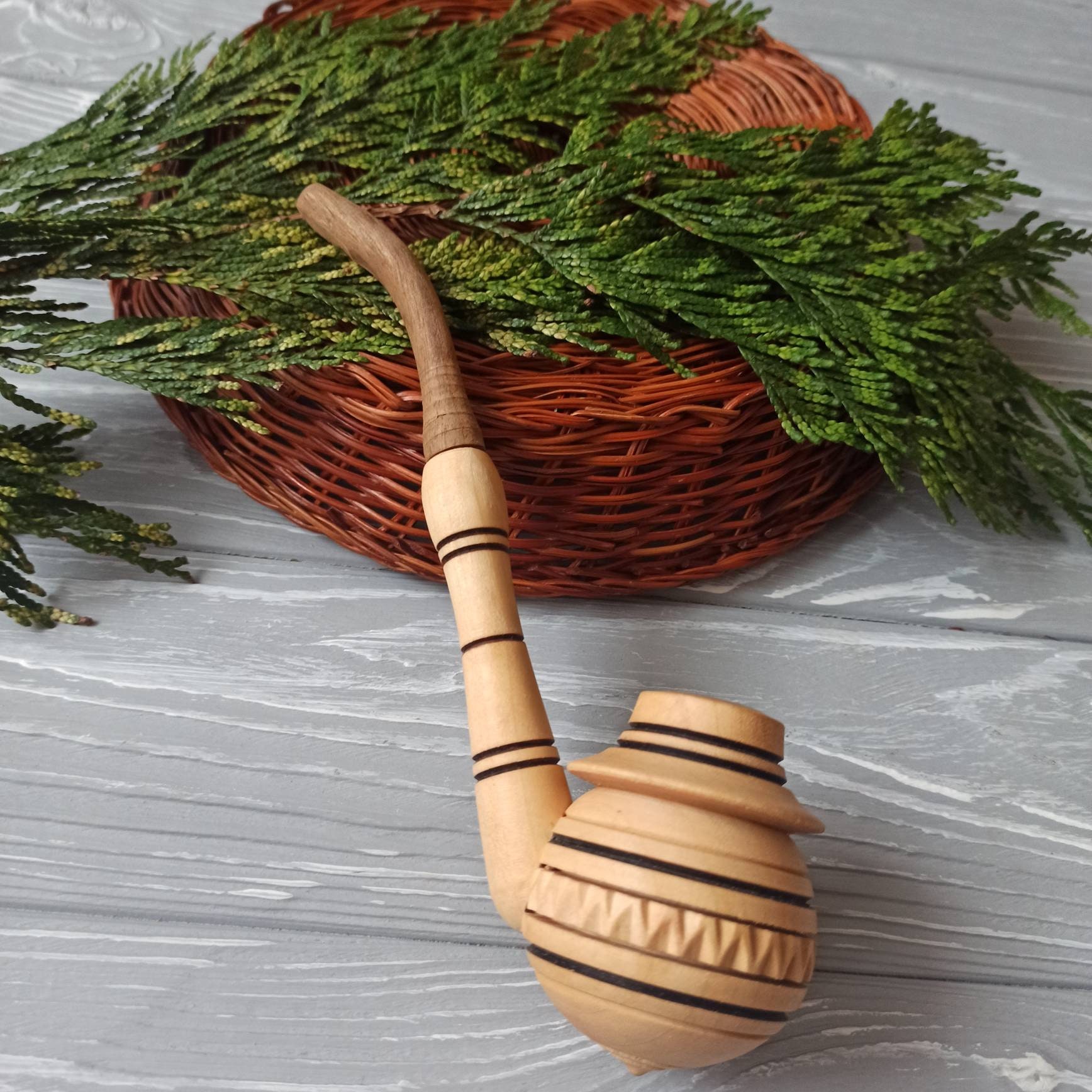 Wooden Tobacco Pipe.wooden Smoking Pipe. Wood Smoking Bowl. - Etsy