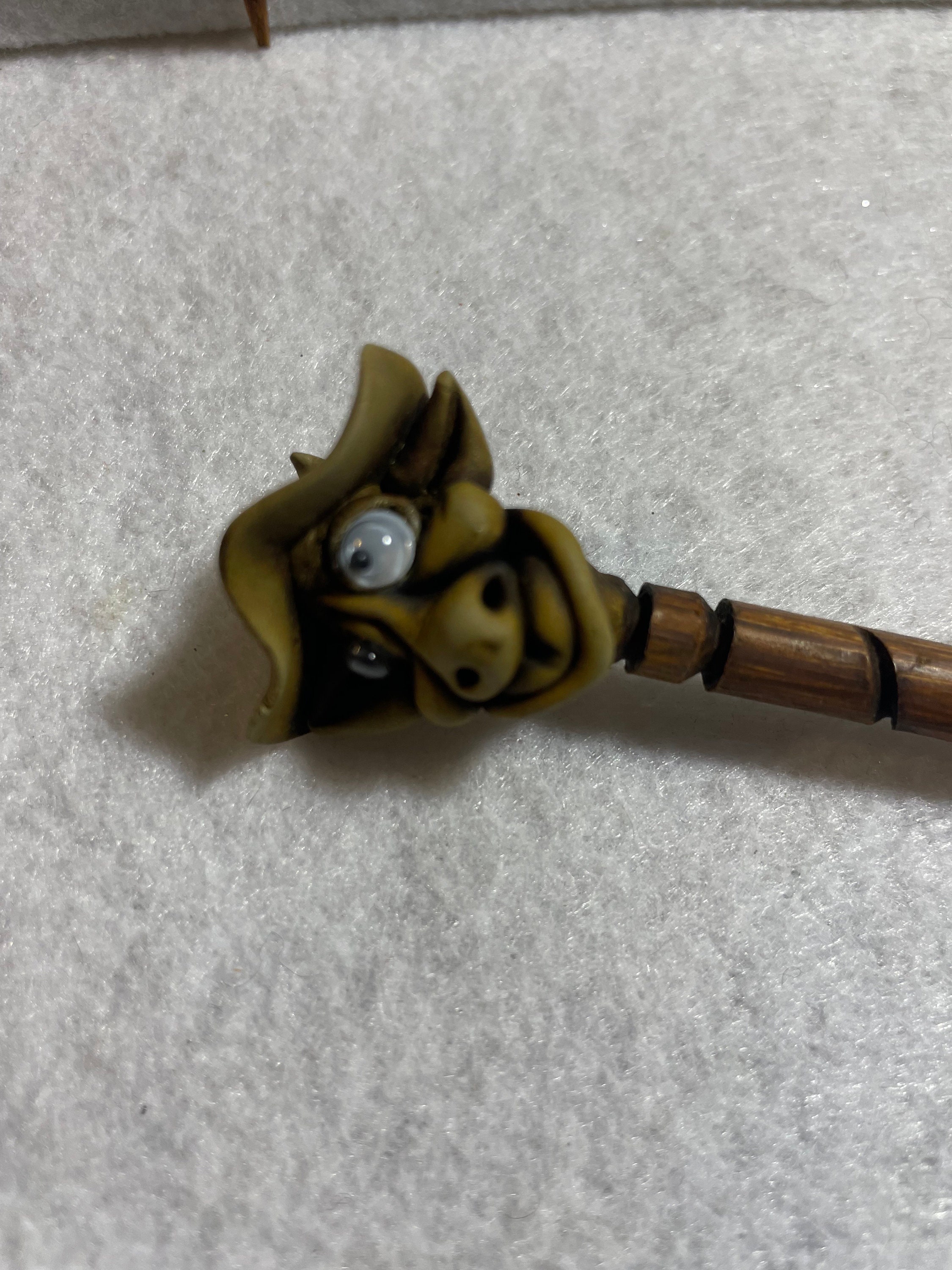 Wood, Clay and Gemstone Hair Stick / Organic - Etsy