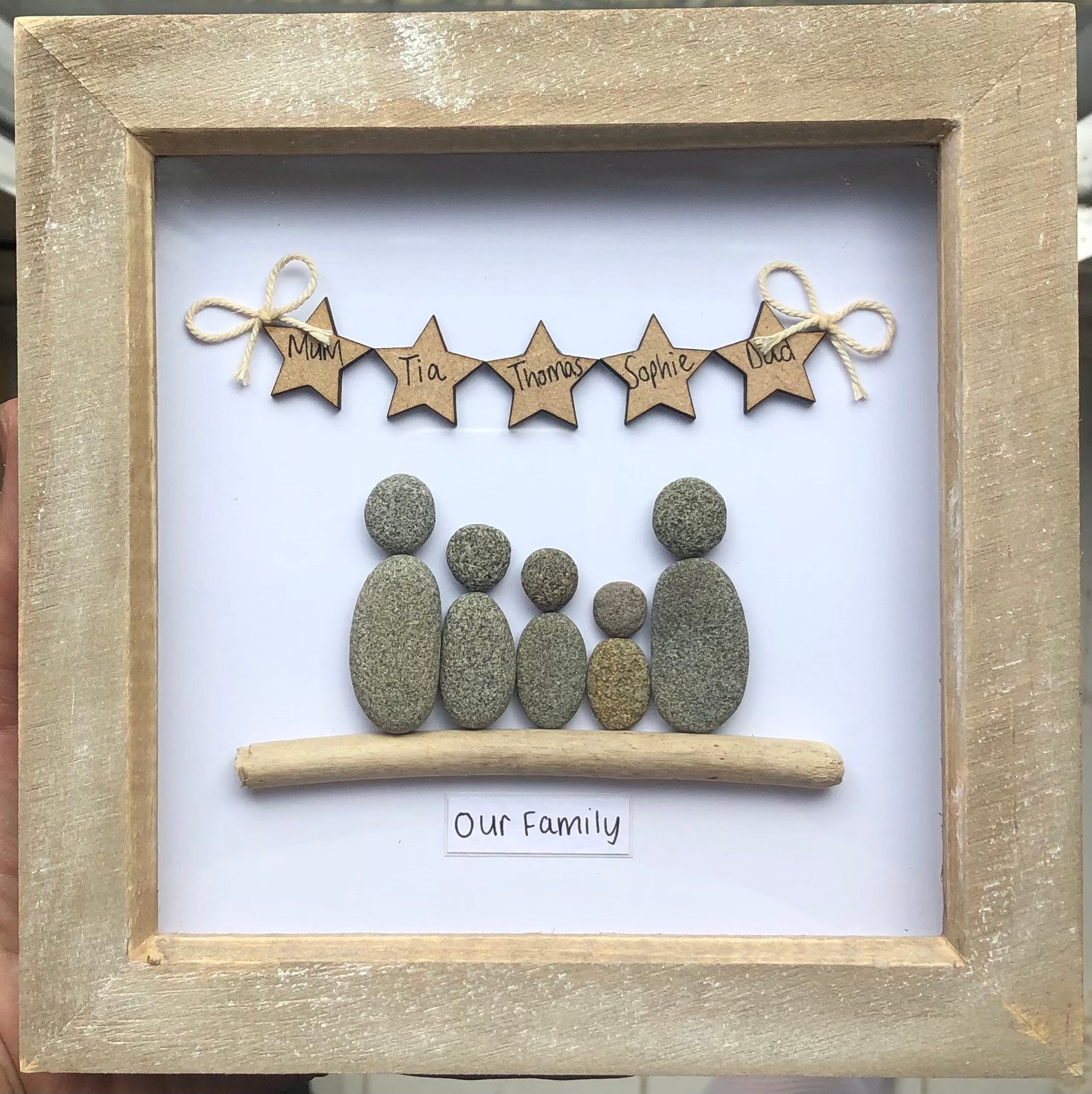Family Pebble Frame Pebble Art Family Picture Gift - Etsy UK