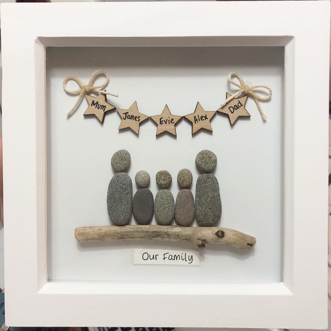 Family Pebble Frame Pebble Art Family Picture Gift | Etsy