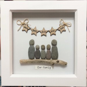 Family Pebble Frame Pebble Art Family Picture Gift - Etsy UK
