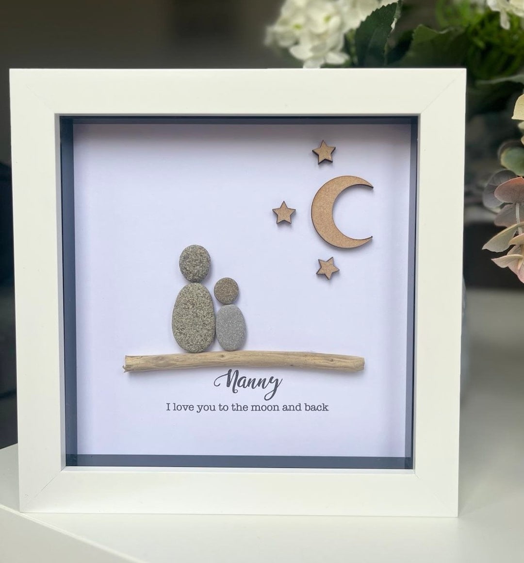 Personalised Nanny Pebble Frame, I Love You to the Moon and Back ...