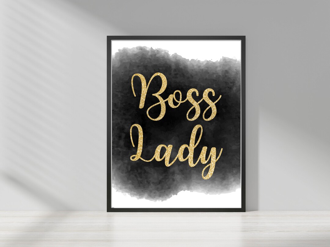 Boss Lady Gold Glitter Office Motivational Digital Download - Etsy