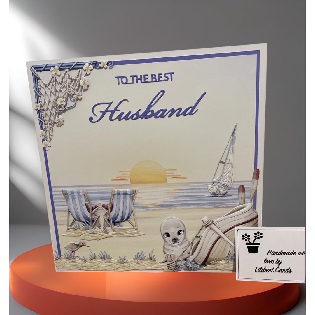 Seaside Beach Scene Birthday Card for Husband, Favourite Person ...