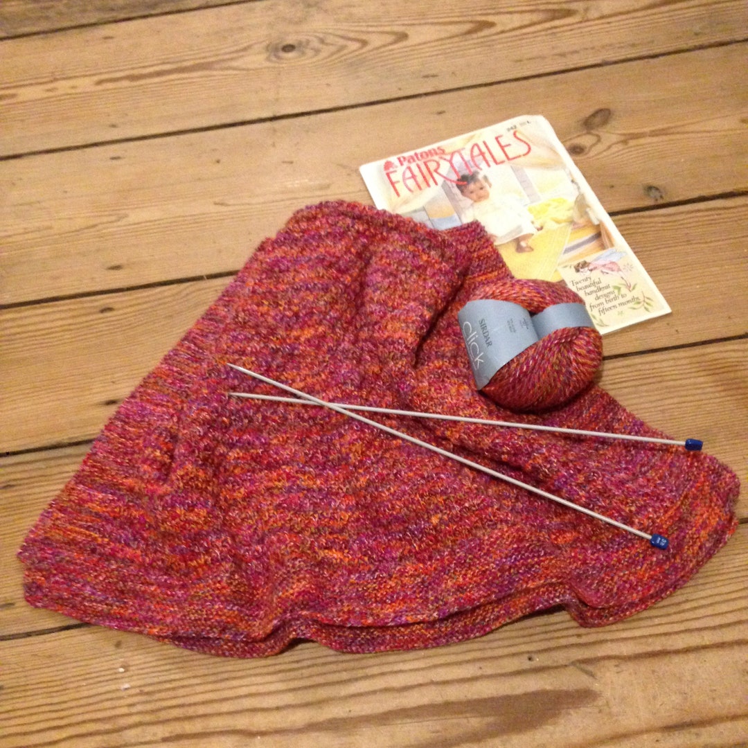 Hand Knitted Baby Blanket: Diamond Pattern - Wool Blend - Yellow/orange ...