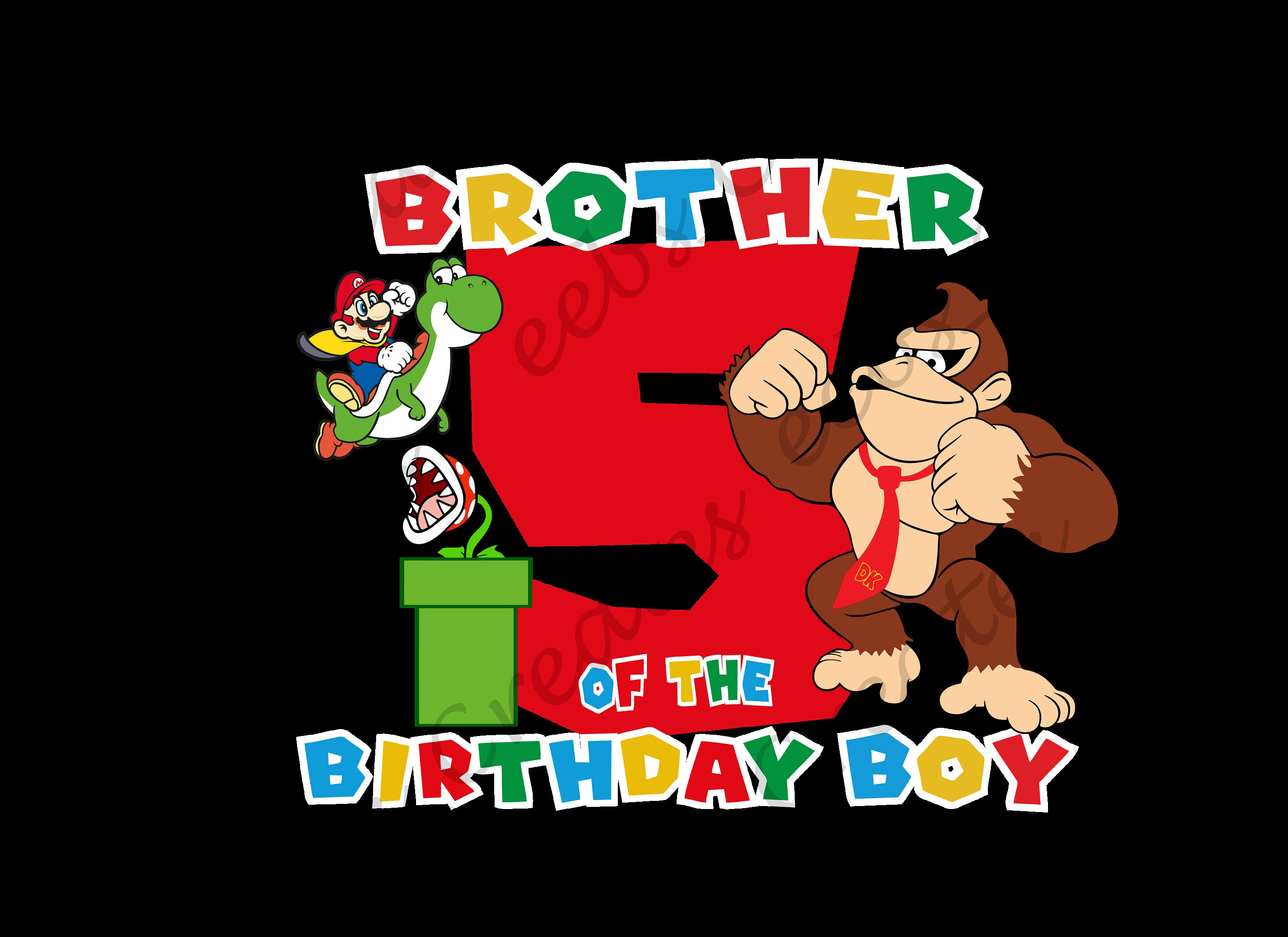 Custom Super Mario Bros Birthday Design - PNG Digital Download - Etsy