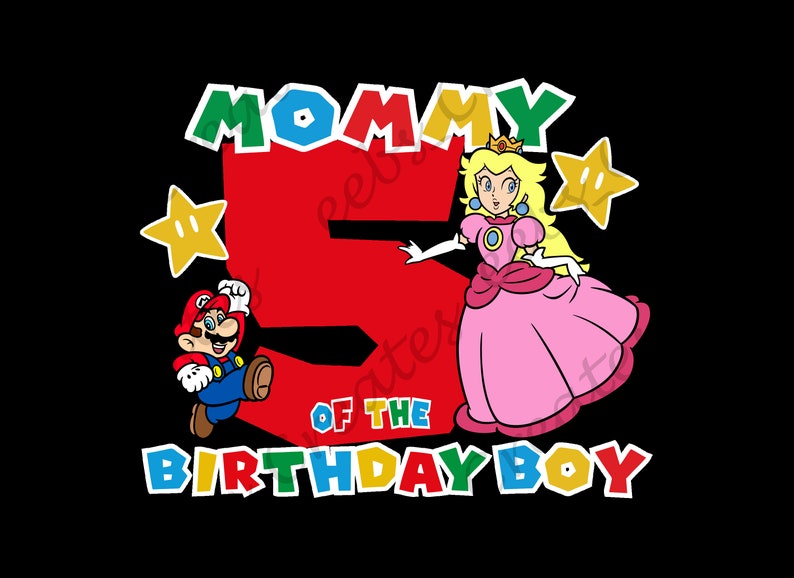 Custom Super Mario Bros Birthday Design - PNG Digital Download - Etsy