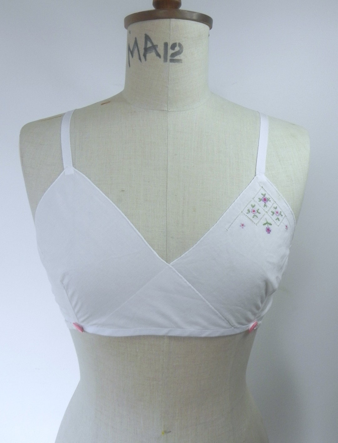 White Handkerchief Bra, Kestos Style, Size UK 12 - Etsy