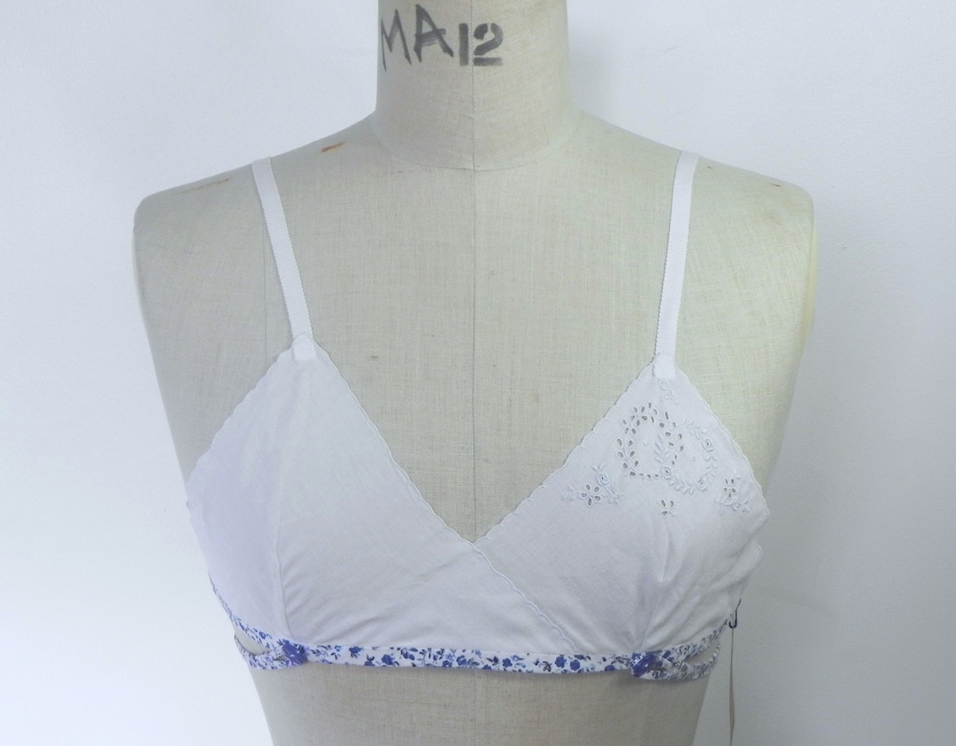 White & Blue Handkerchief Bra, Kestos Style, Size 6 - Etsy