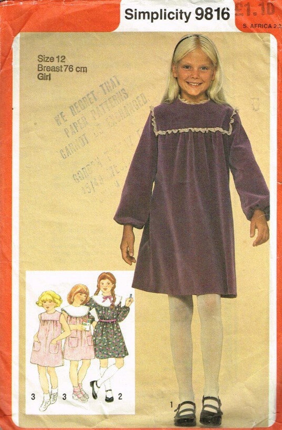 Simplicity Girls Dress Pattern - Etsy