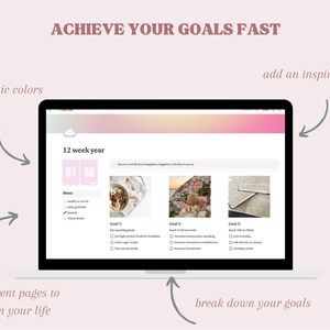 Notion Goal Template | Notion 12 Week Year Digital Planner Goal ...